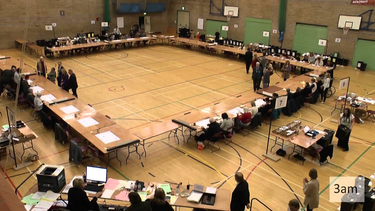 Parliamentary election count for the Daventry Constituency at Daventry ...