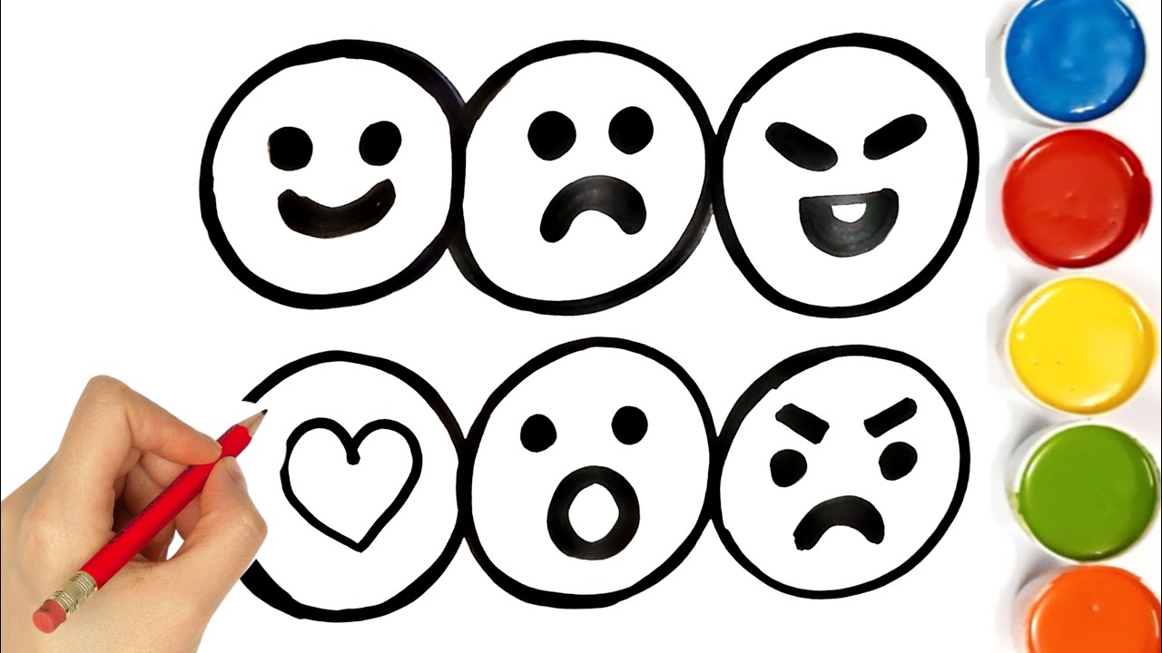 Drawing, Painting and Coloring for Kids &Toddlers|How to draw emoje ...