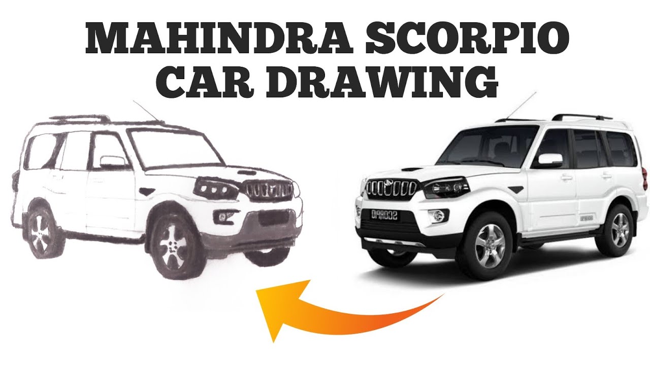 Mahindra Scorpio Draw | Scorpio car draw | Indian Scorpio drawing ...