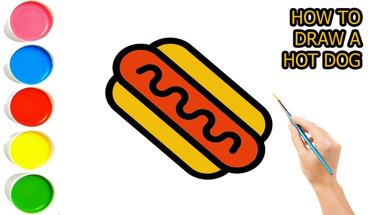 HOW TO DRAW A HOT DOG FOR KIDS ||STEP BY STEP AND EASY || EASY ART ...