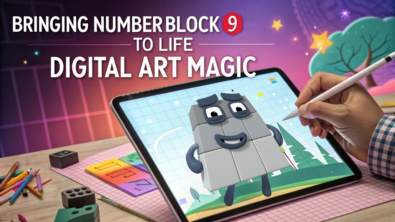 Bringing Numberblock 9 to Life — Digital Art Magic! 🧱#art #youtube ...