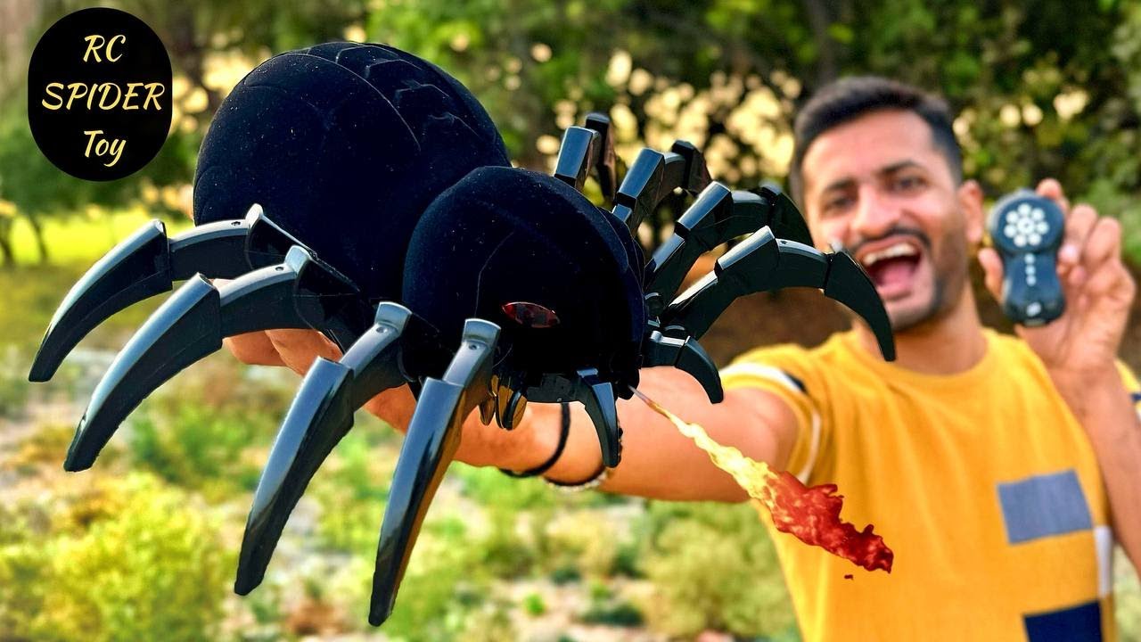 Realistic Remote Control Spider with Spray,Light and Music unboxing and ...