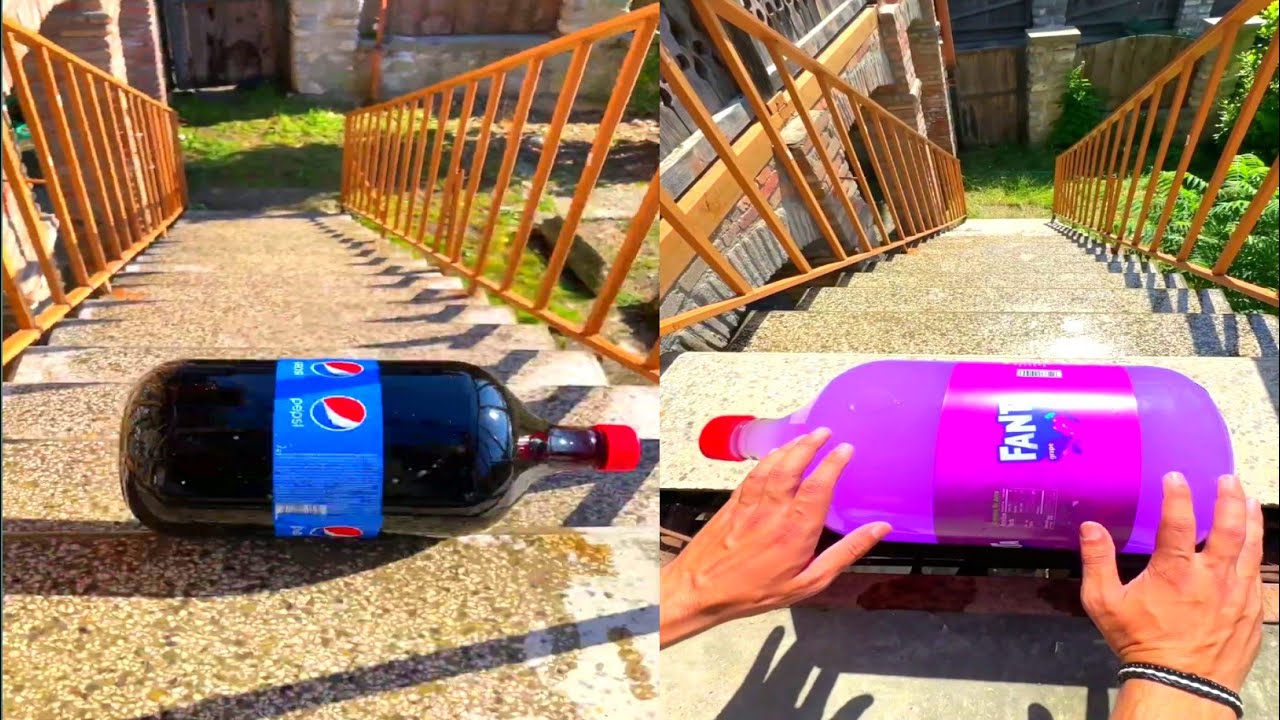 Throwing Bottle Down Stairs - 73 | Breaking glass bottle | Crushing ...