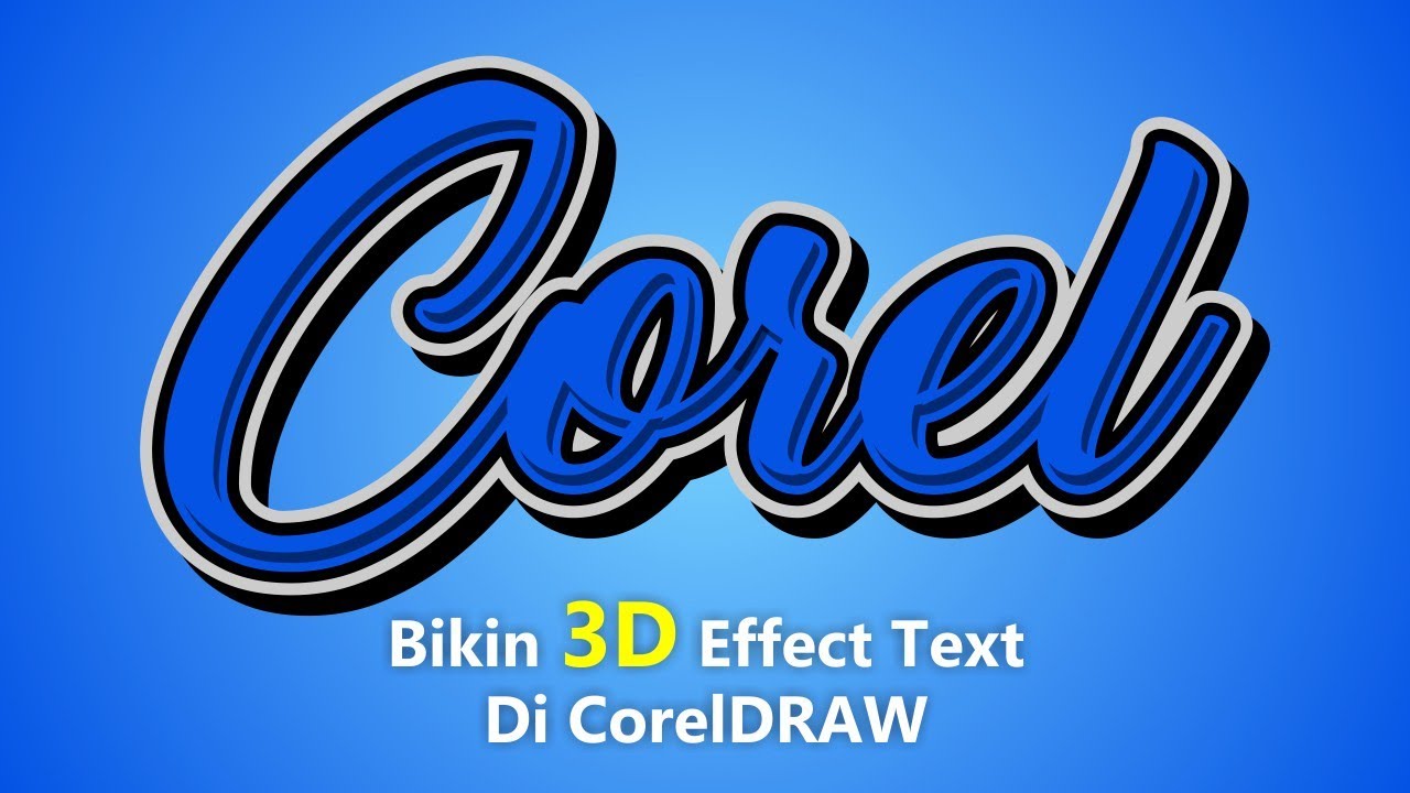 Cara Bikin 3D Effect Di CorelDRAW - Tipography CorelDRAW - YouTube