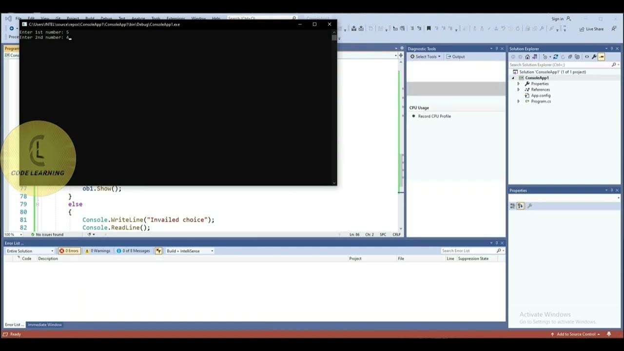 C# | Operator overloading 'Complete arithmetic operators' | CodeLearning - YouTube