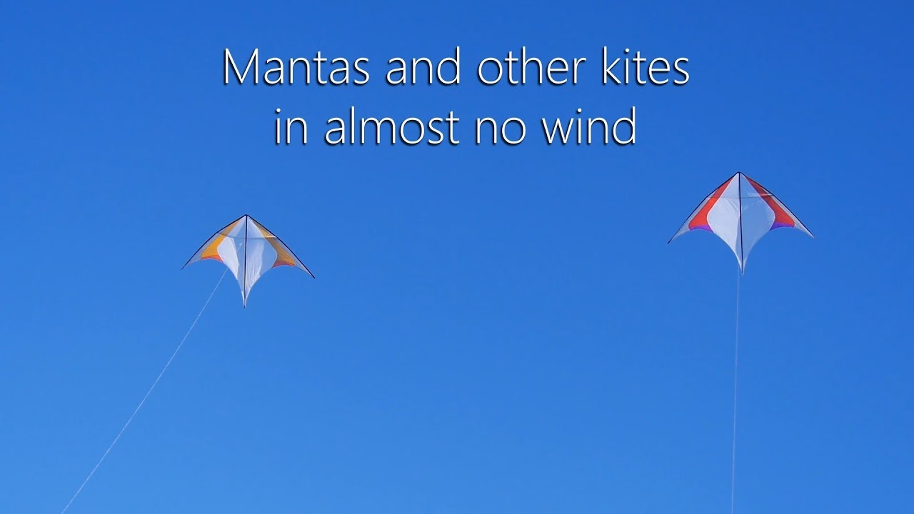 Mantas and other kites in almost no wind - YouTube
