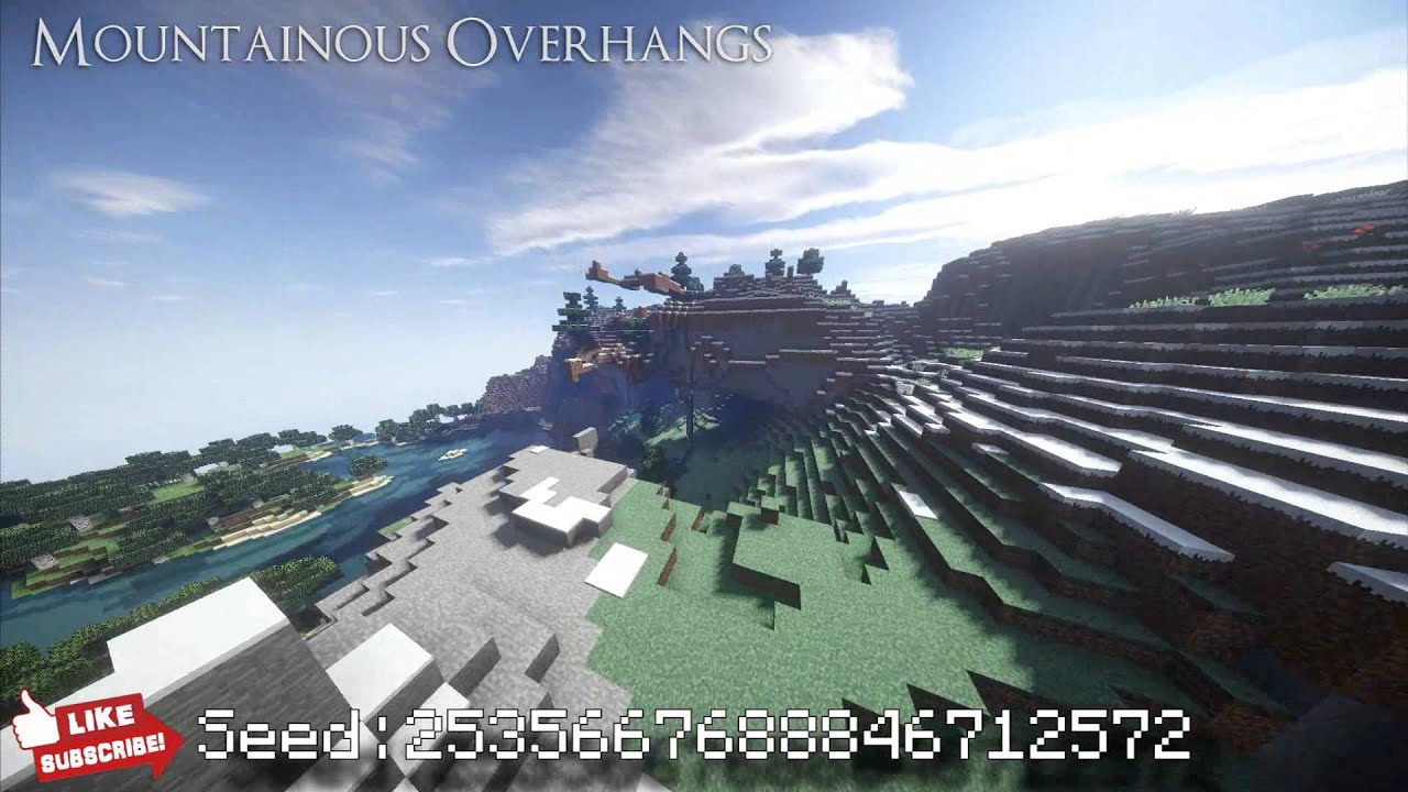 ♦ Snowy Mountain Overhangs ♦ - MinecraftSeeds 1.8 - YouTube