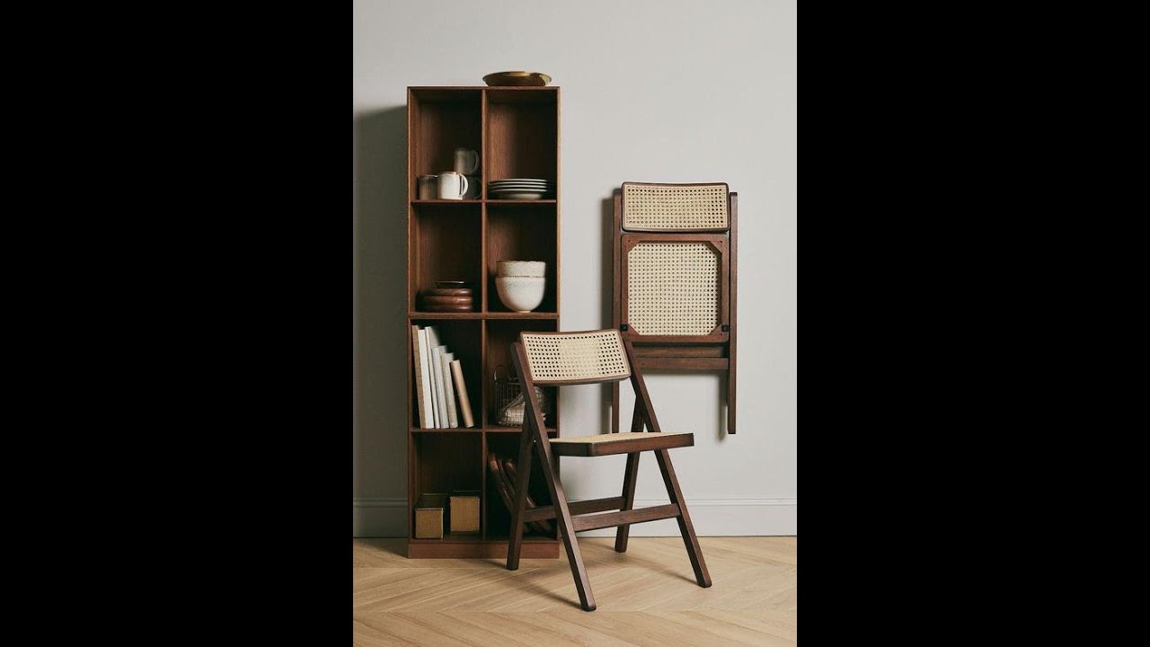 Yabo Folding Solid Wood Rattan Chair for hotel and restaurant - YouTube