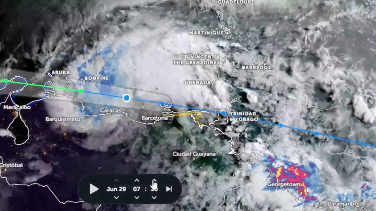 TROPICAL STORM BONNIE CURACAO ARUBA BONAIRE CARIBBEAN UPDATE - YouTube