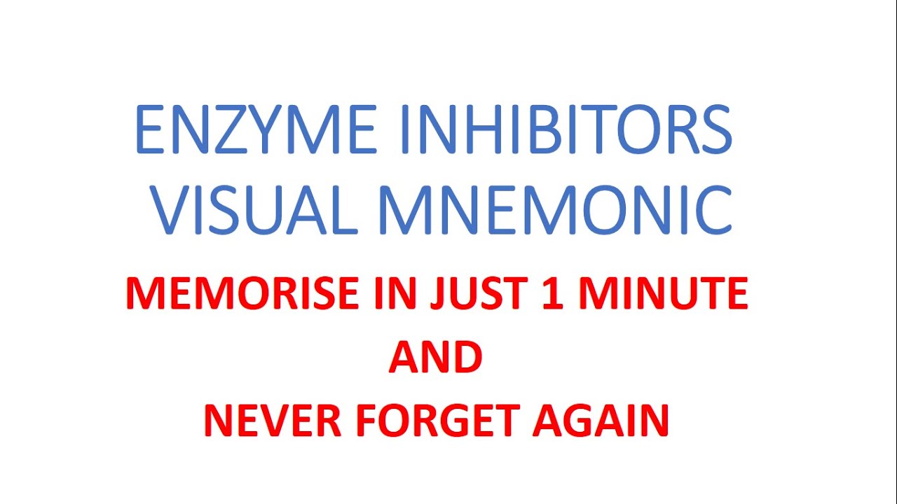 ENZYME INHIBITORS VISUAL MNEMONIC MEMORISE IN JUST 1 MINUTE - YouTube
