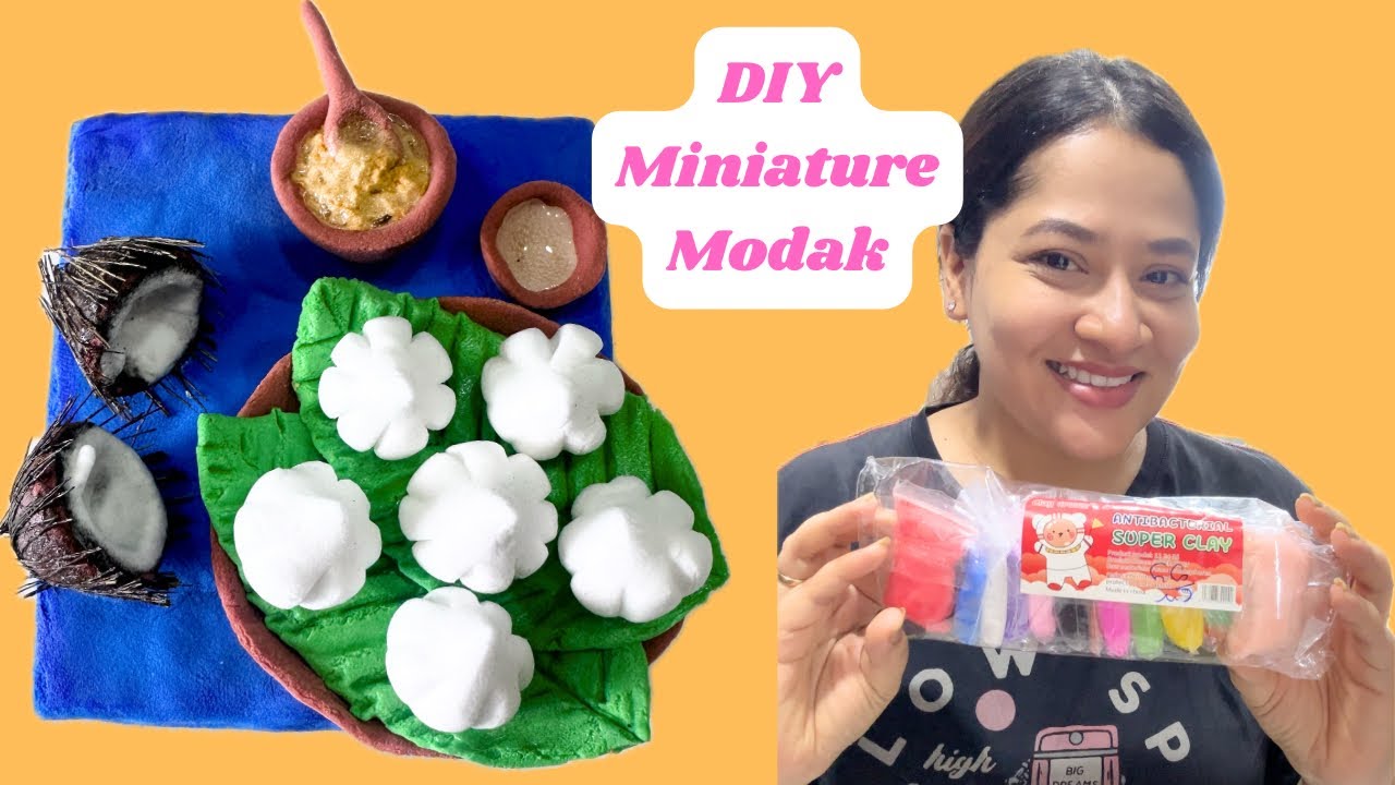 Make easy DIY Miniature Modak 🌼| using Foam clay - YouTube