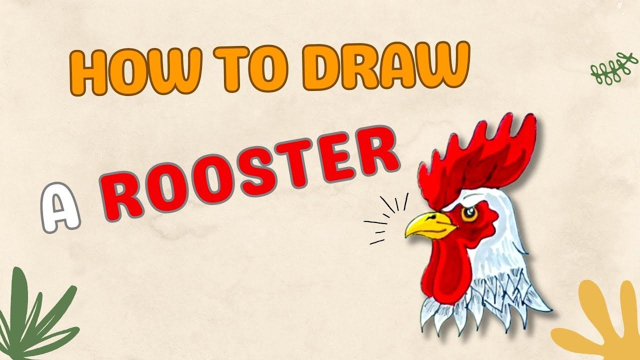 Learn to draw an easy rooster || How to draw a rooster || Easy drawings ...