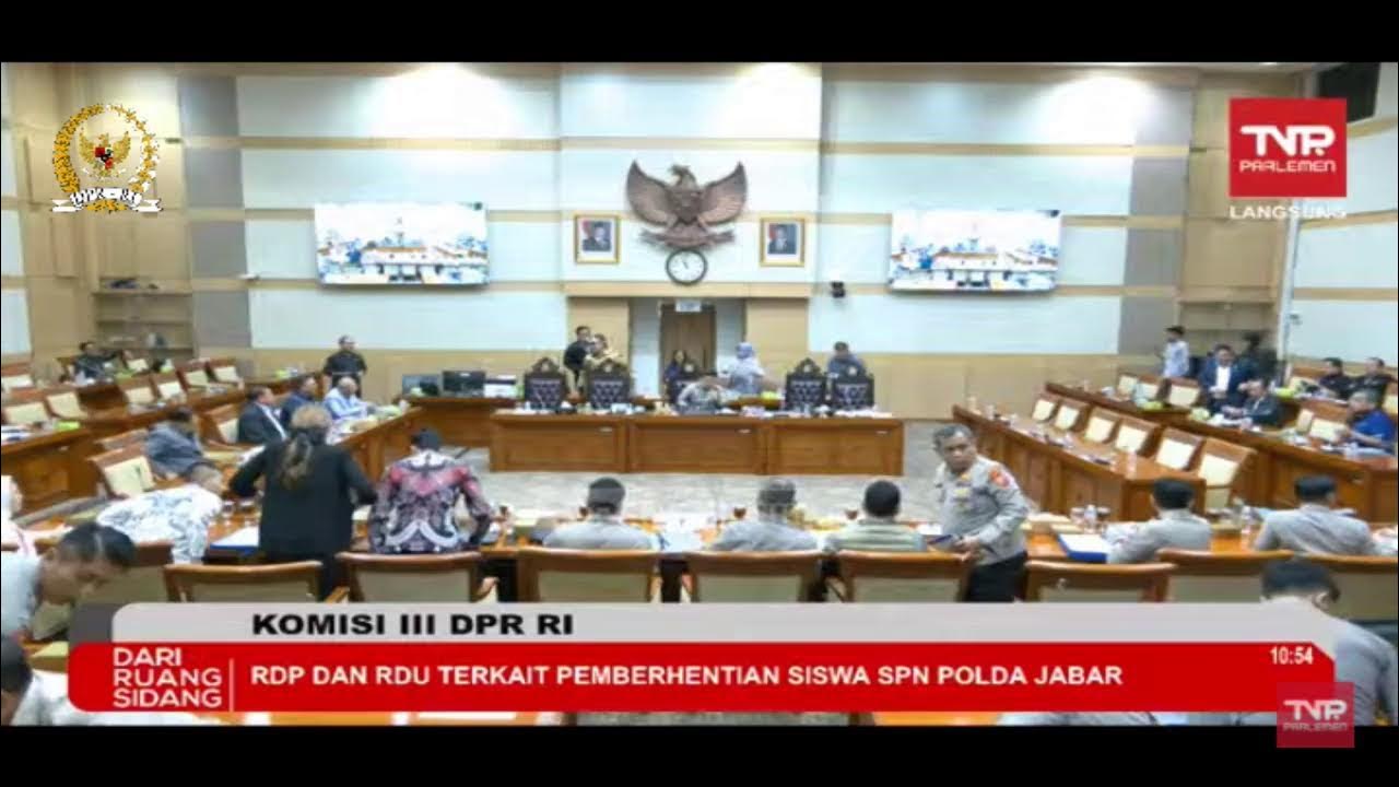 BREAKING NEWS - KOMISI III DPR RI RDP DENGAN KEPALA SEKOLAH POLISI POLDA JABAR - YouTube