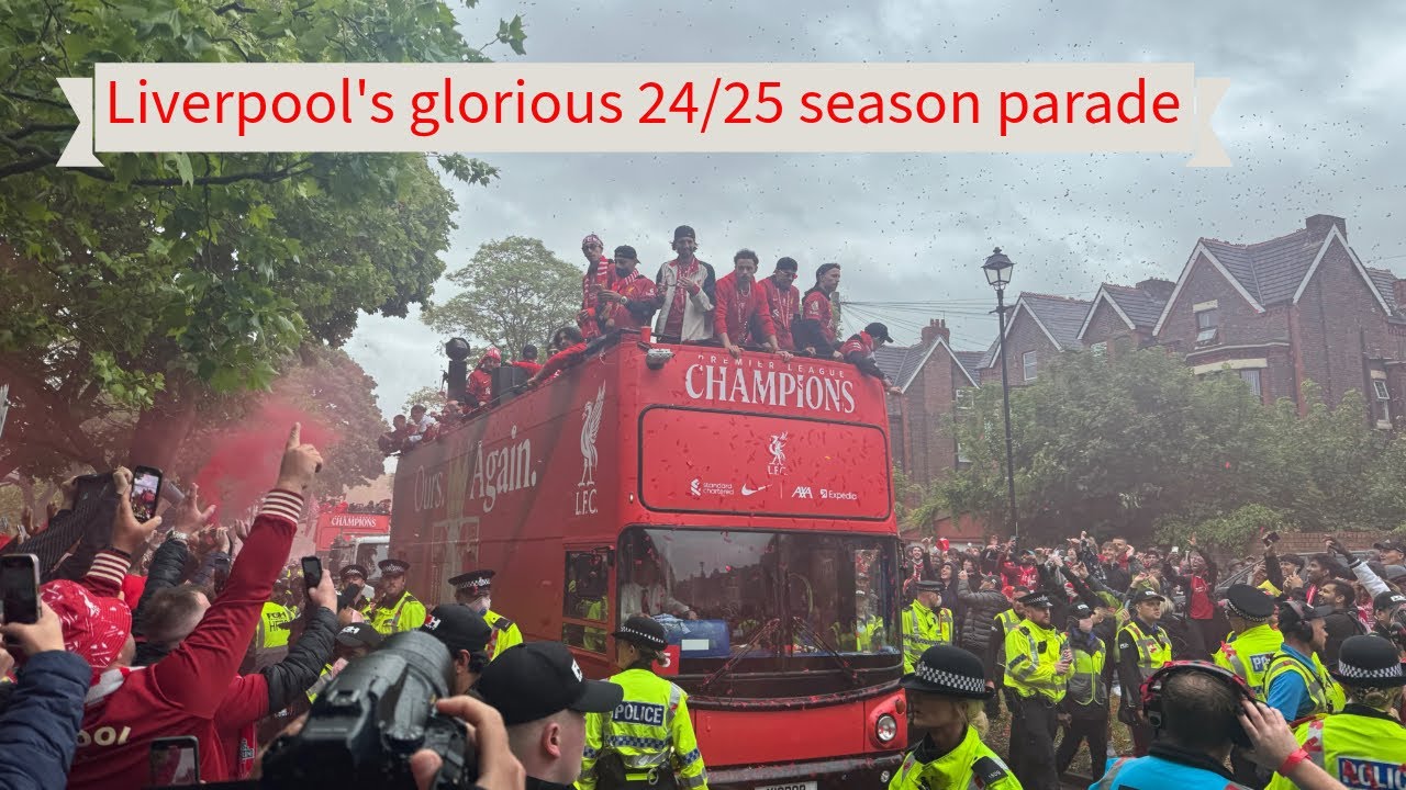 Liverpool premier league champions parade 24/25 season - YouTube