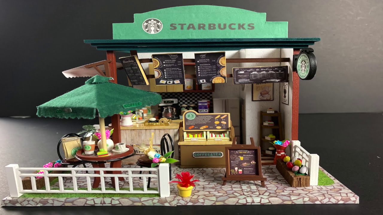 DIY Miniature Starbucks Coffee Shop! | Itty Bitty Builder - YouTube