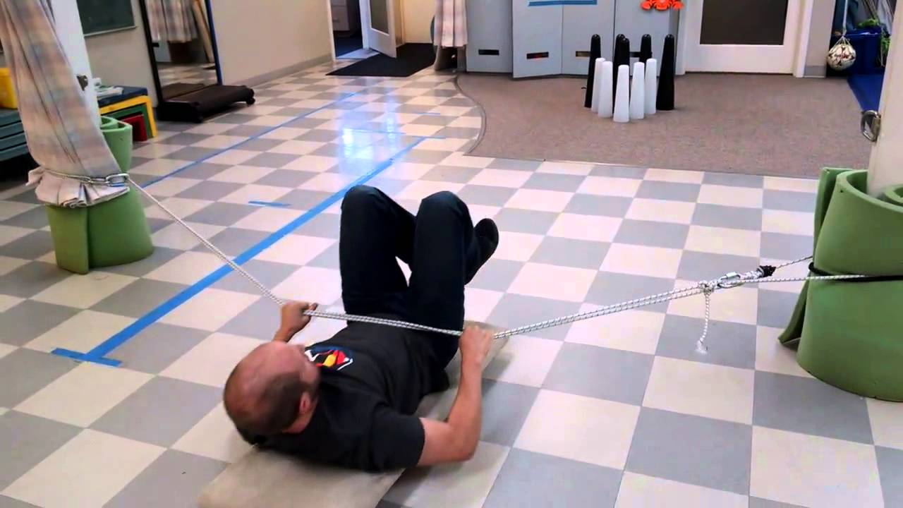 Sensory Bowling for Core and Upper Body Strength and Control - YouTube