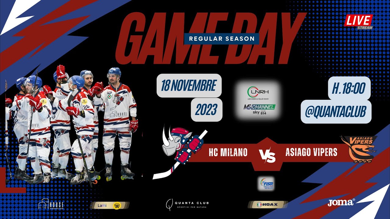Hc Milano - Asiago Vipers - 7^ Giornata - 18 Novembre 2023 - H. 18 ...