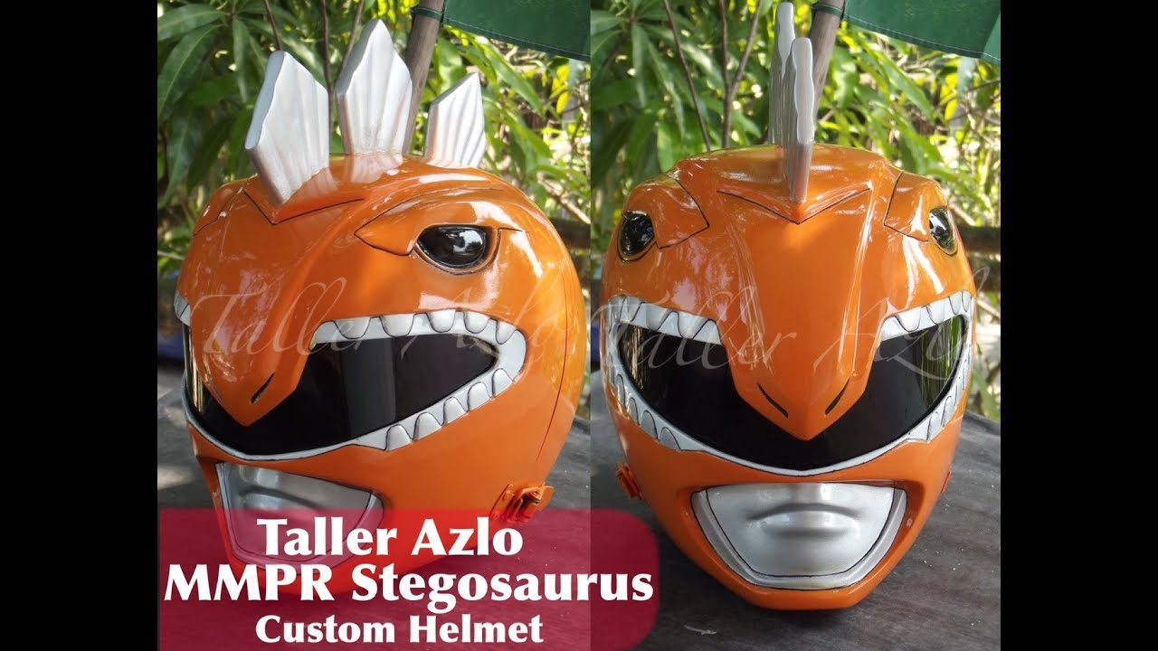 MMPR Stegosaurus custom helmet - YouTube