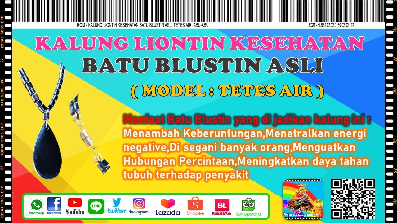 👑 Kalung Liontin Batu Blustin Asli Model Tetes Air - YouTube