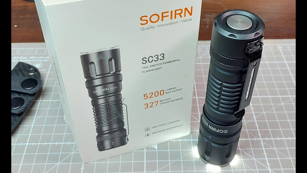 Sofirn SC33 - 5200 Lumen and 327m throw 21700 Tactical Flashlight Review - YouTube