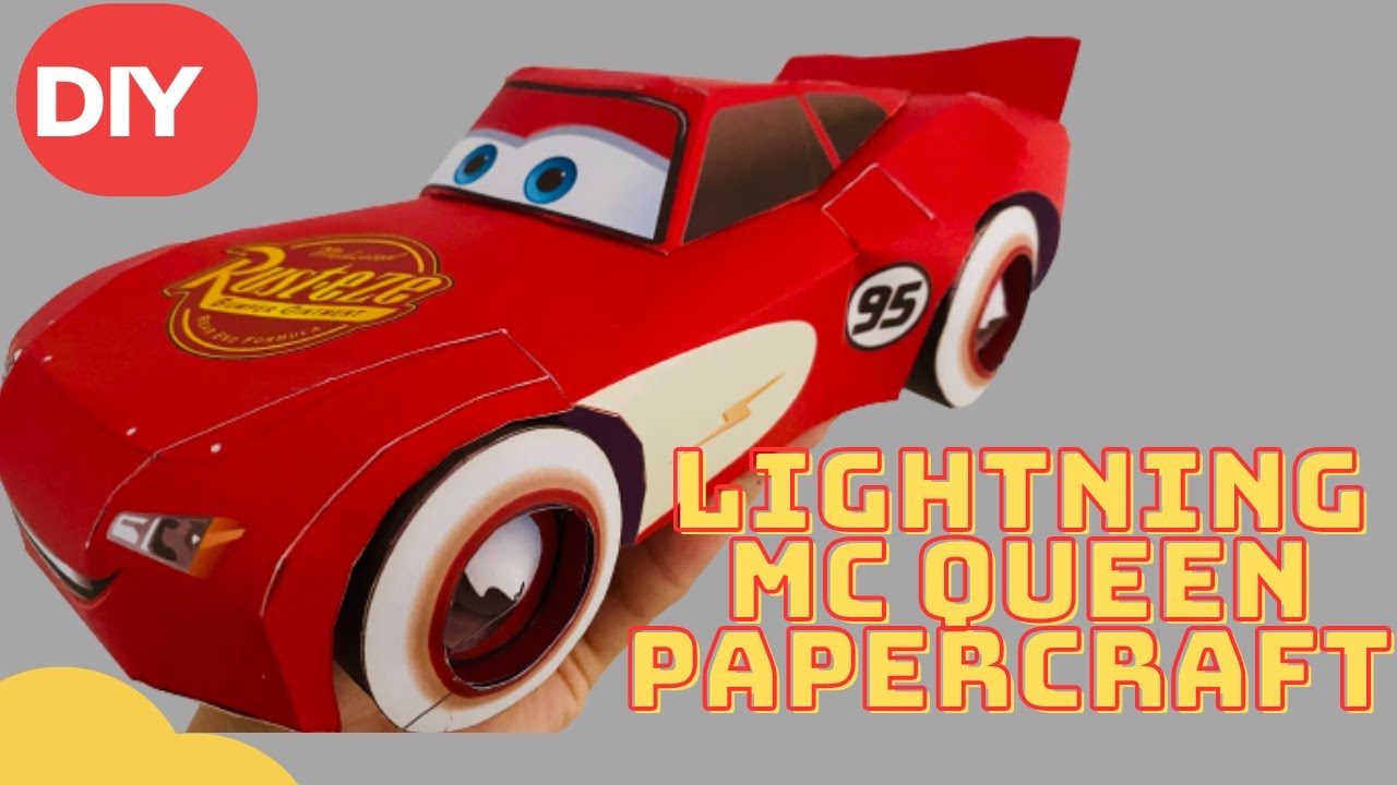 How to Make A Lightning Mc Queen Papercraft step by step tutorial - YouTube