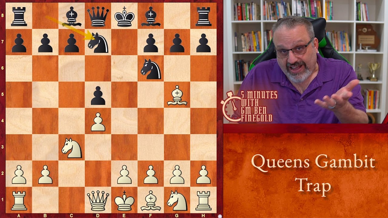 5 Minutes with GM Ben Finegold: Queen's Gambit Trap - YouTube
