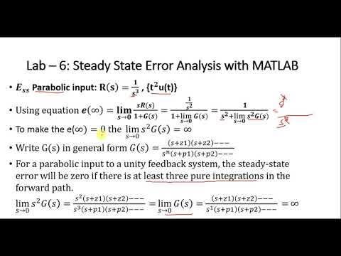 Lab 6: Steady state error analysis with MATLAB - YouTube