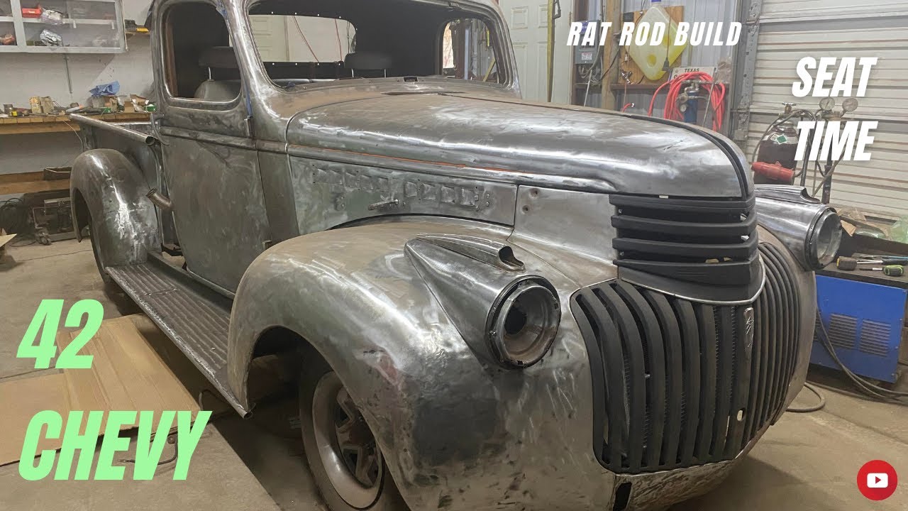 42 Chevy truck Rat Rod build. Working on the seat base. - YouTube