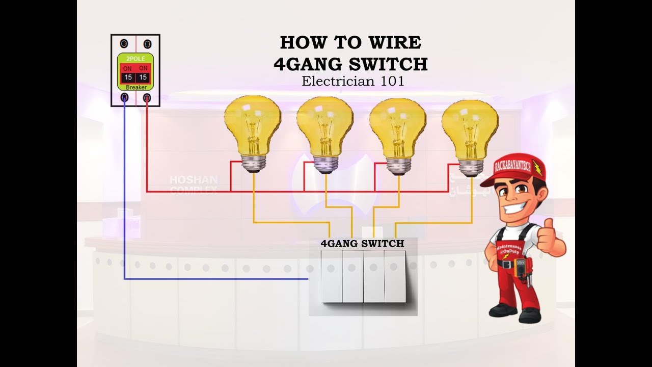 ⚡️How to WIRE 4GANG switch | Electrician 101💡 - YouTube