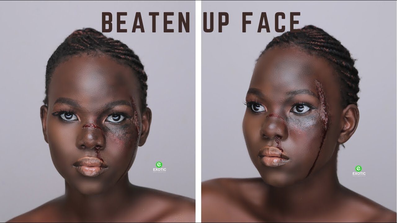 BEATEN UP FACE MAKE UP - YouTube