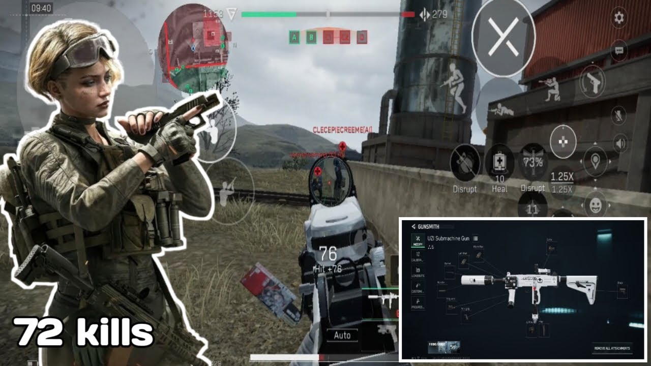 DELTA FORCE MOBILE - 72 kills using UZI Submachine Gun - YouTube