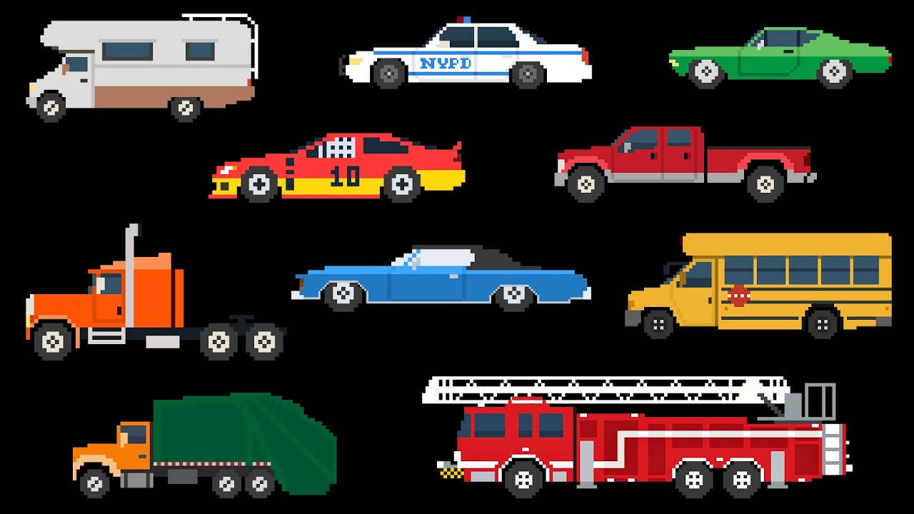 American Vehicles: Monster Trucks, Muscle Cars & Fire Engines | Pixel ...
