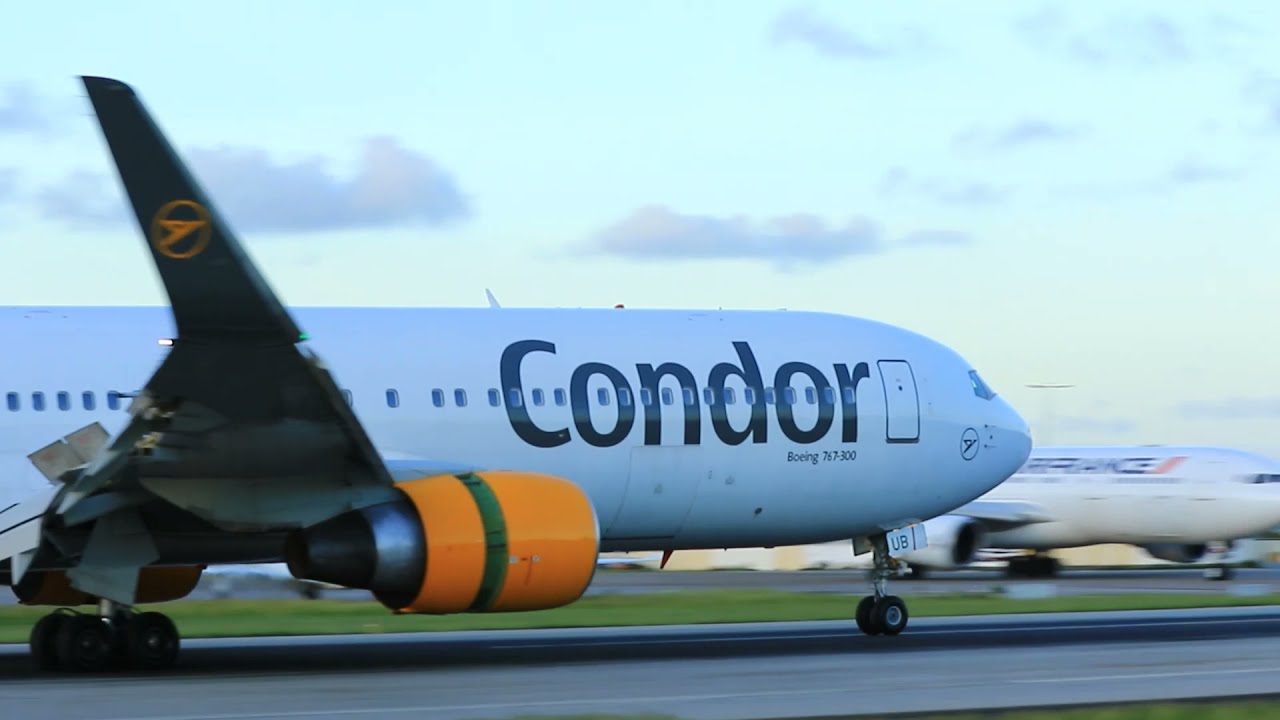 Condor Boeing 767-300ER landing at St Maarten. - YouTube