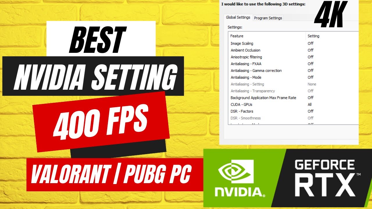 Best NVIDIA Graphic Card Settings | 400FPS - YouTube