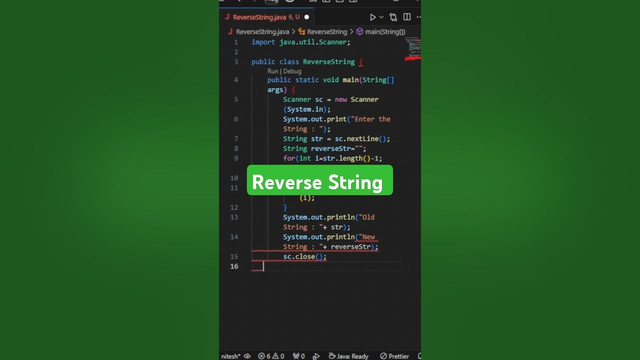Reverse Any String in Java in SECONDS! 🖥️🔥 #shorts #coding #java #codingtips - YouTube