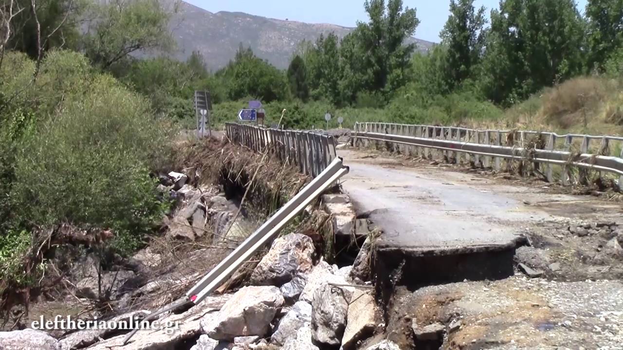 Μεγάλες ζημιές από την πλημμύρα στη Μεγαλόπολη - YouTube