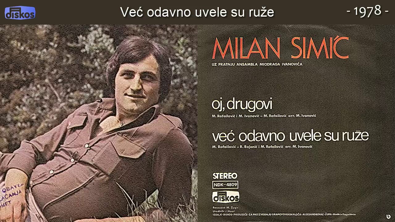 Milan Simic - Vec odavno uvele su ruze - (Audio 1978) - YouTube