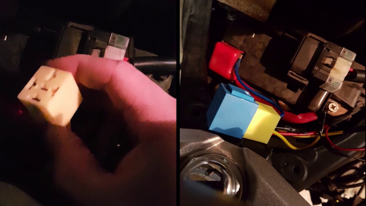 Branchement poignées chauffantes moto avec relais - YouTube