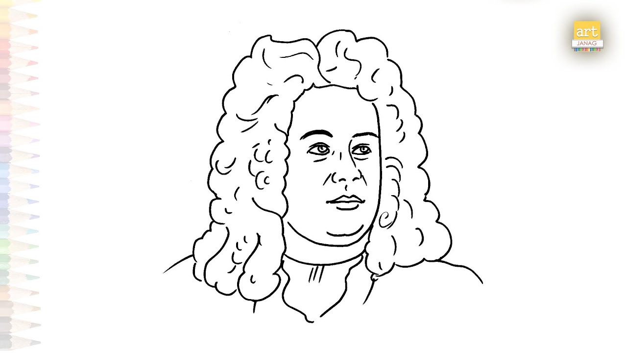 George Frideric Handel face drawing easy | Art tutorial | How to draw ...
