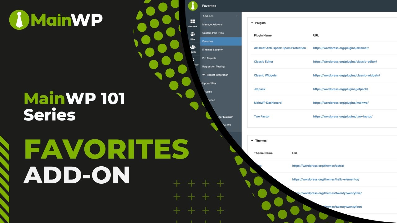 Easily Manage & Install Your Favorite Plugins and Themes - MainWP 101 - YouTube