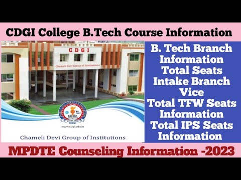 Chameli Devi Group of Institutions, Indore ( CDGI) 💥 Total Seats in B ...