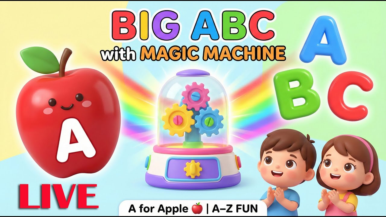 🔴 LIVE Learn A to Z Alphabets | A for Apple 🍎| Big ABC Letters with ...
