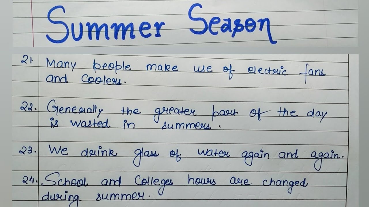 50 lines on Summer Season in English|Essay on Summer in English|Essay ...