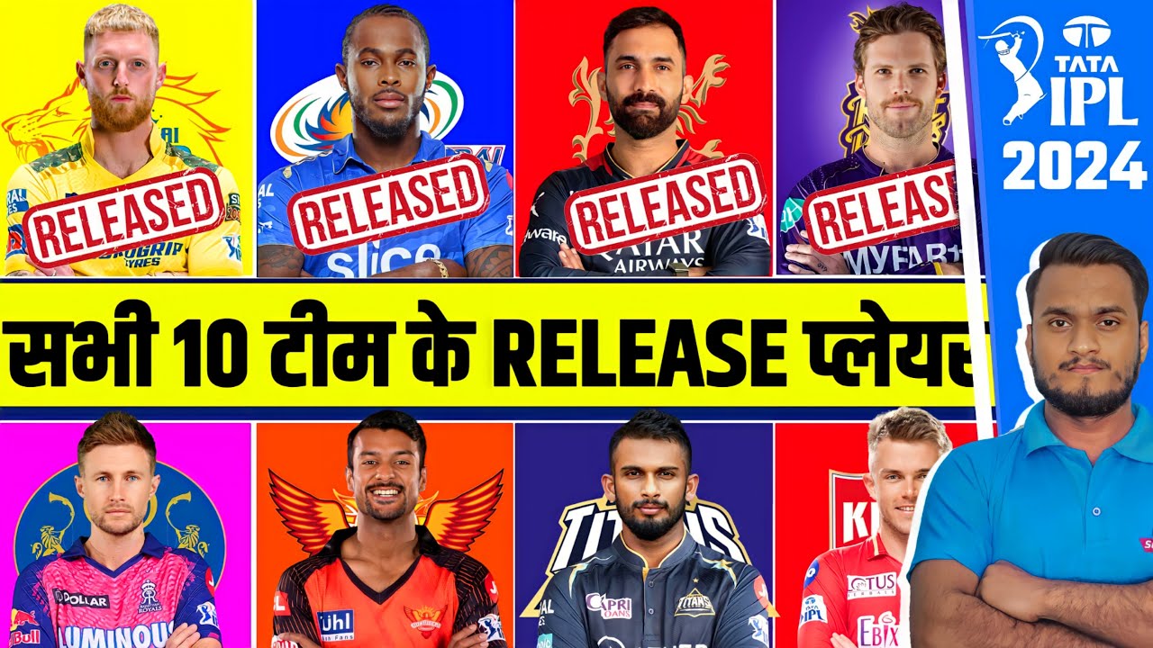 IPL 2024 All 10 Teams Release Player list | All Teams 10 Release ...