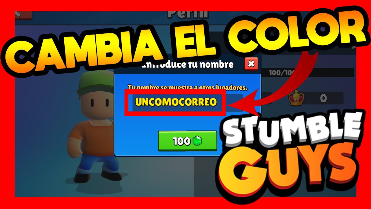COMO PONER EL NOMBRE DE COLOR EN STUMBLE GUYS - YouTube