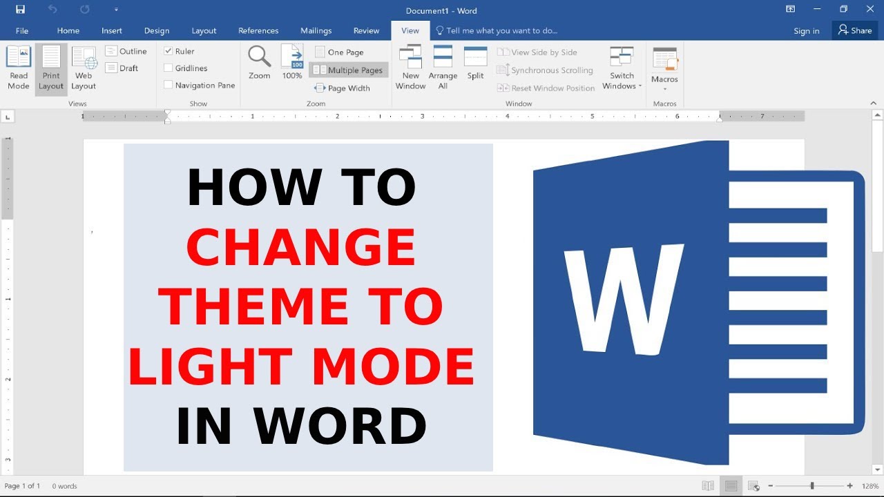 How to Change Microsoft Word To Light Mode - YouTube
