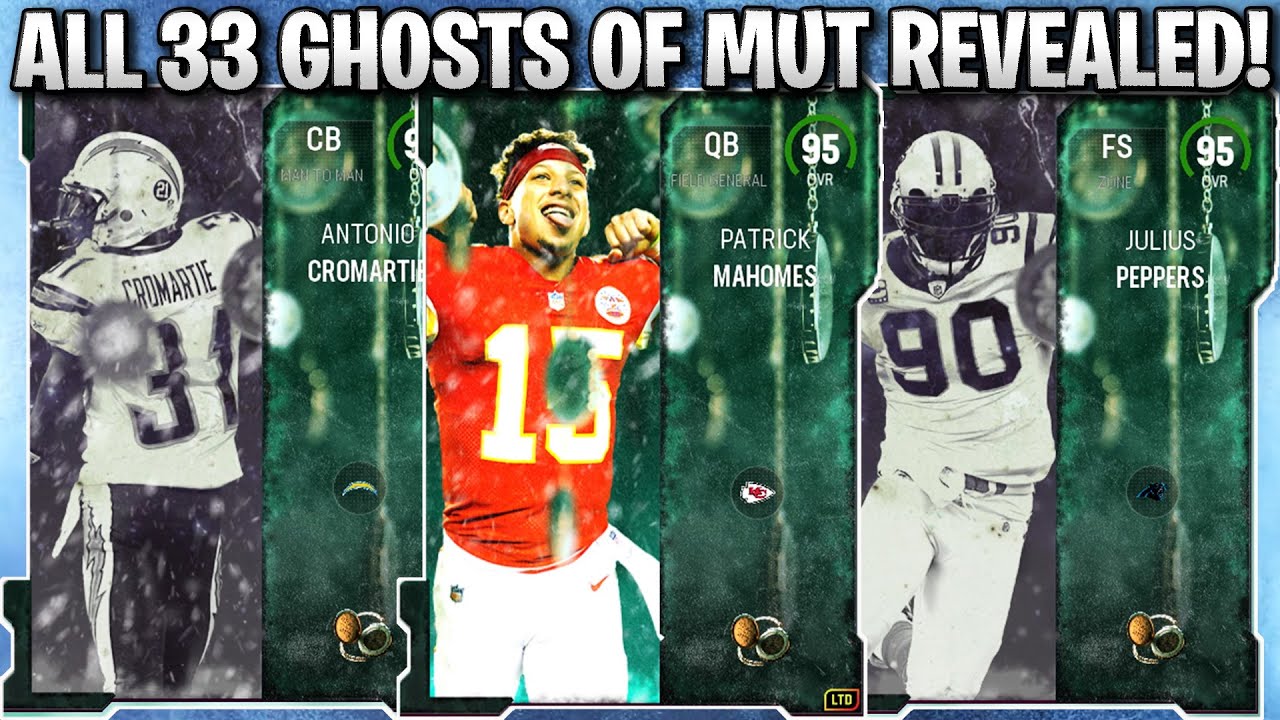 ALL 33 GHOSTS OF MUT REVEALED! 95 MAHOMES, FS PEPPERS, CROMARTIE, AND ...
