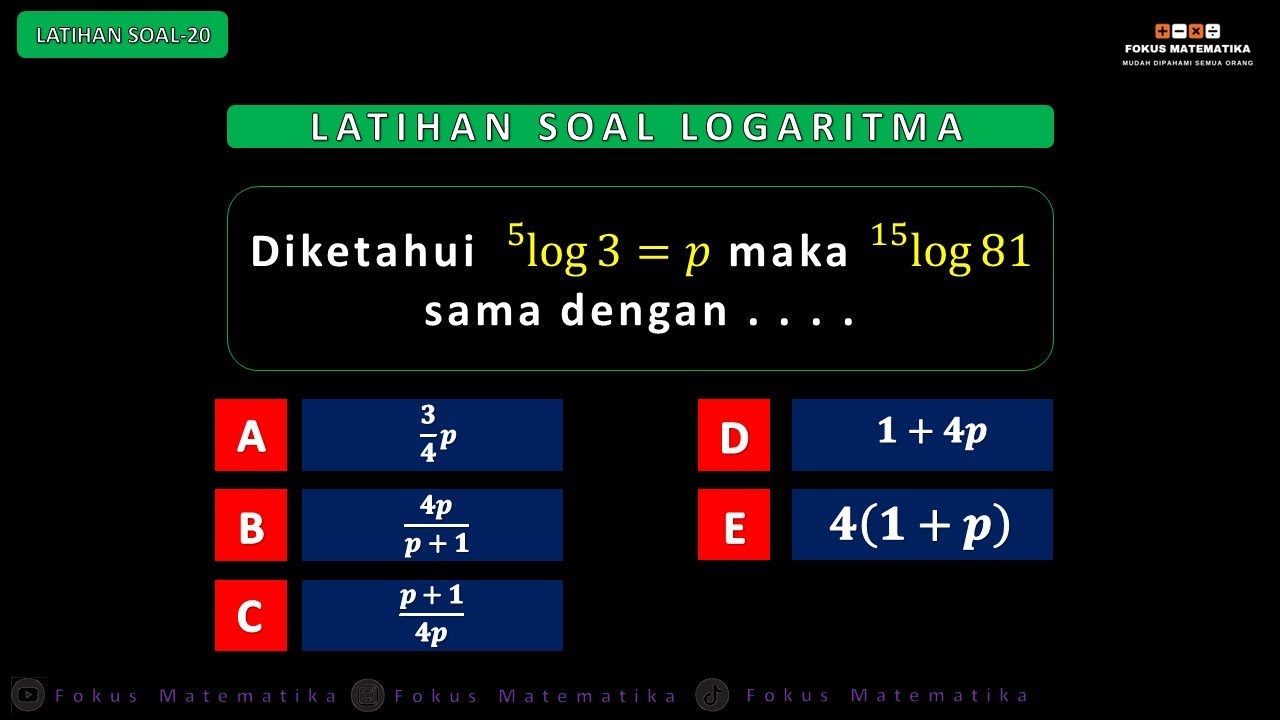 Contoh Soal Logaritma Kelas 10 | Soal Logaritma Nomor 20 - YouTube