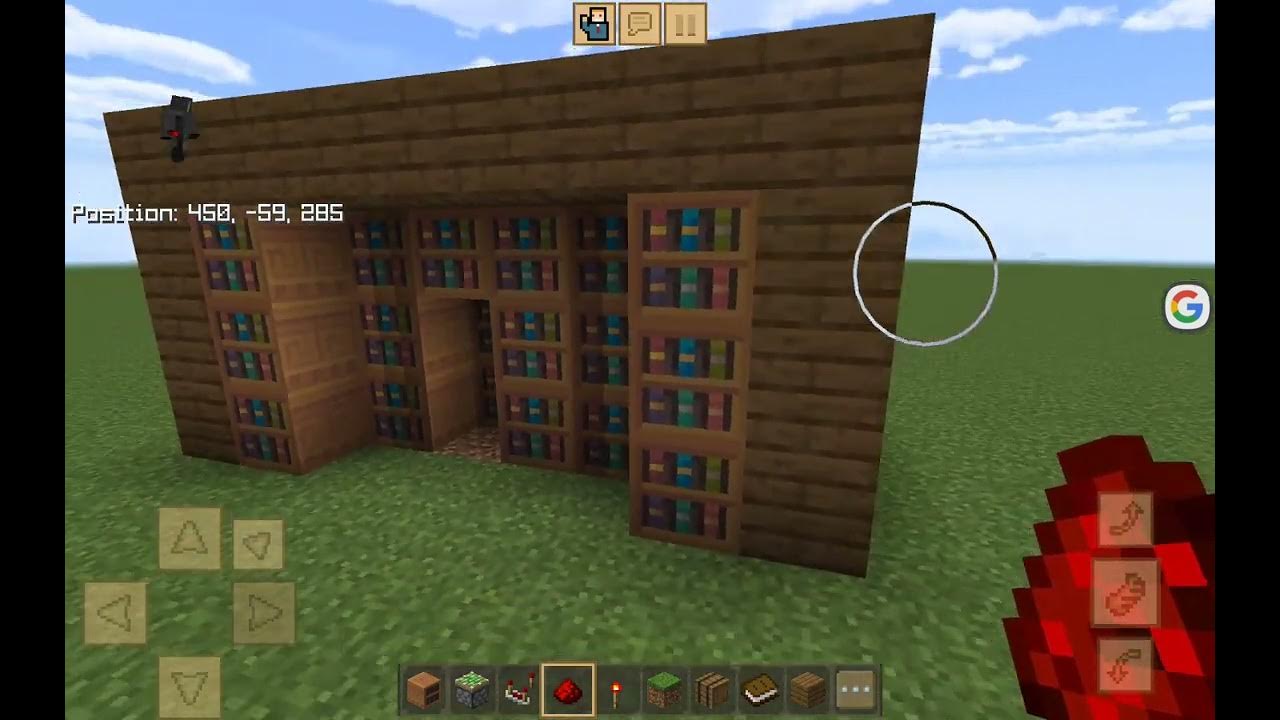 how to make secret enterance door in minecraft (with chiseled bookshelf ...