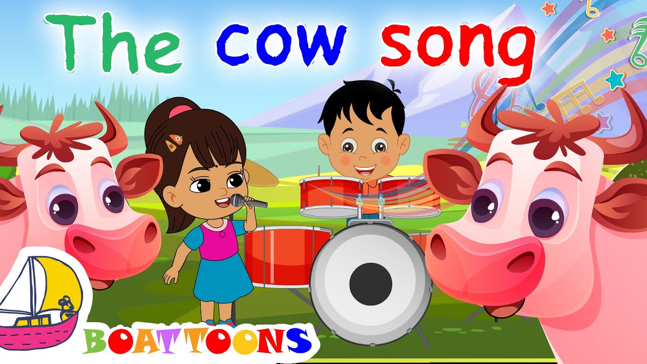 The Cow Song | Farm Animals | Nursery Rhymes Kids | Animal Songs ...
